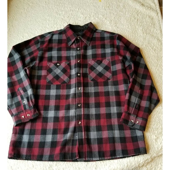 John Blair | Shirts | John Blair Mens Shirt Red Plaid Flannel Acrylic ...